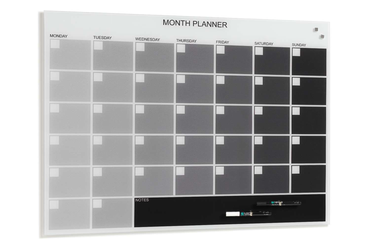 Magnetisk glass planleggingstavle 80x60 cm | Skiltex.no